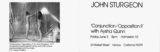 John Sturgeon: Conjunction/Opposition (performance)